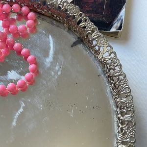 Accents | Vintage Antique Round Vanity Mirror Dresser Decorative Accent Perfume Tray | Poshmark